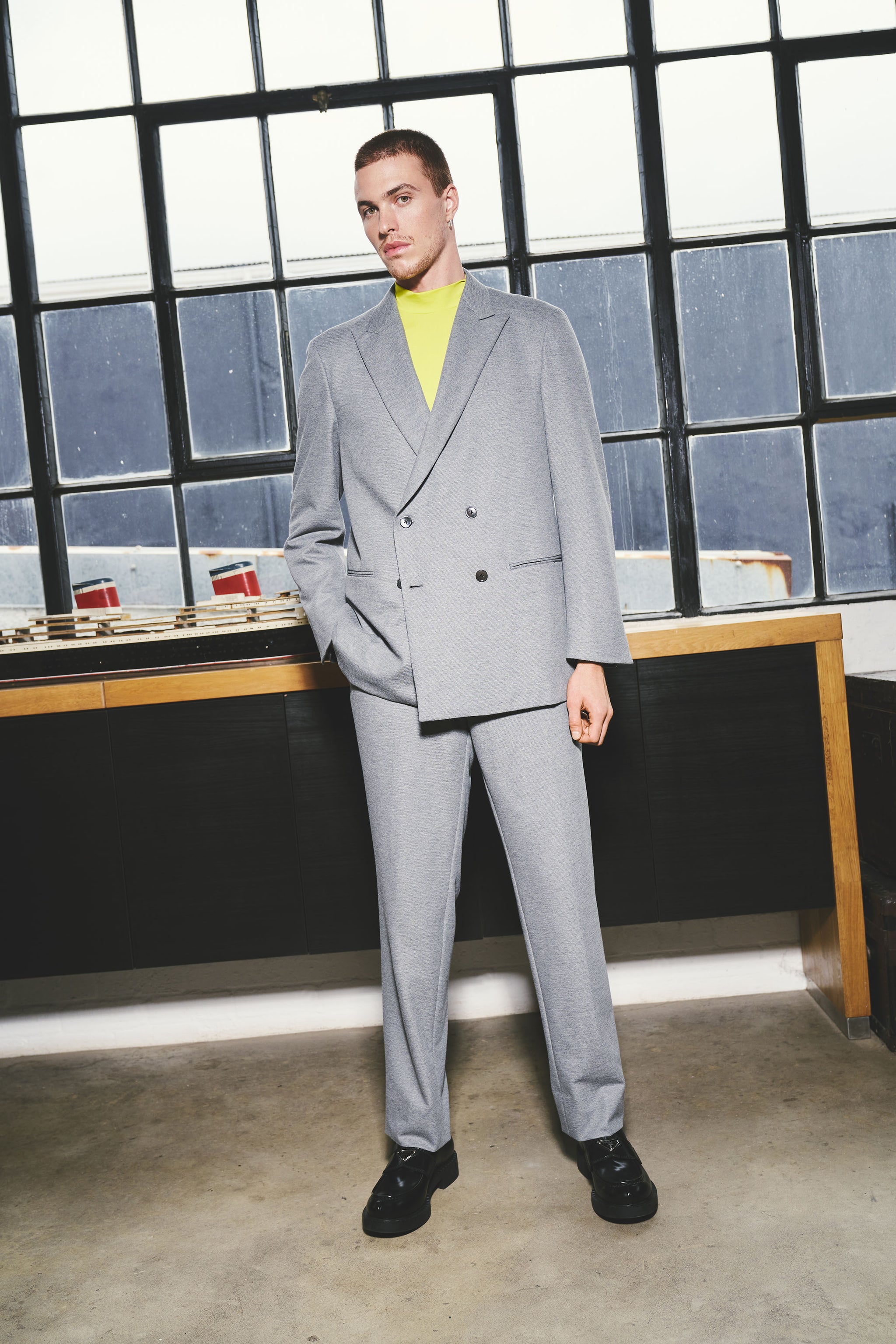 Most Palone Oversized: Grauer Oversized Herrenanzug